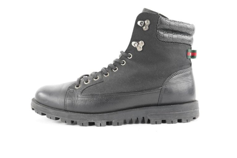 Gucci Men's US10 295321 Guccissima Lace Up Boots 1G1026 For Sale at 1stDibs