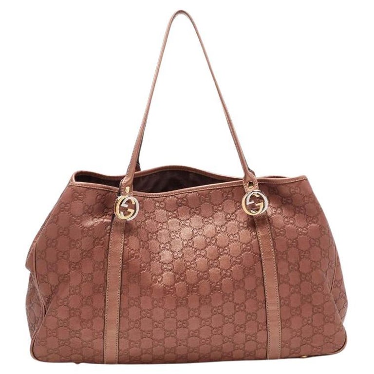 Gucci Metallic Bronze Guccissima Leather Large GG Twins Tote For Sale ...