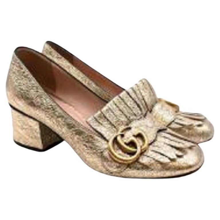 Gucci Metallic GG Marmont Heels For Sale at 1stDibs