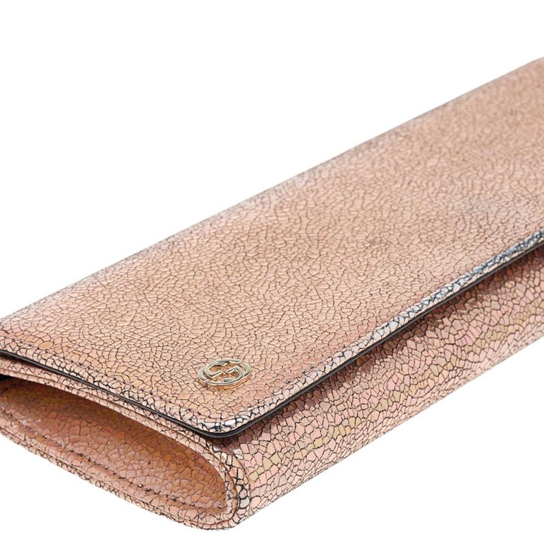 Gucci Metallic Hologram Leather Interlocking G Clutch at 1stDibs