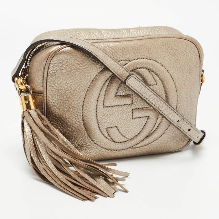 Gucci Metallic Leather Small Soho Disco Crossbody Bag For Sale at 1stDibs