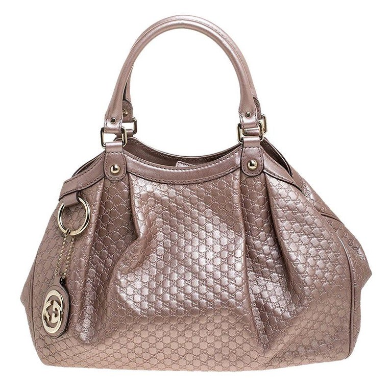 Gucci Metallic Pink Microguccissima Leather Medium Sukey Tote For Sale ...