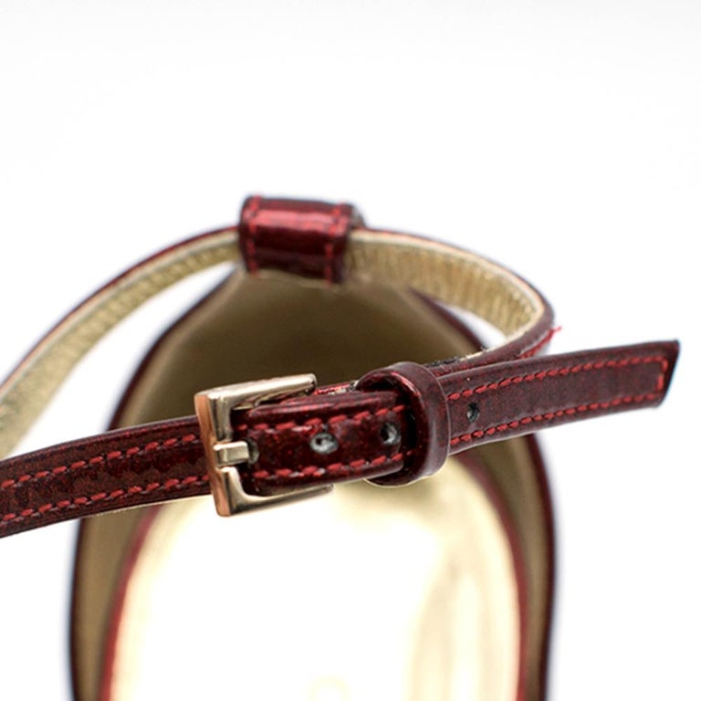 Gucci Metallic Red Platform Sandals 37 at 1stDibs