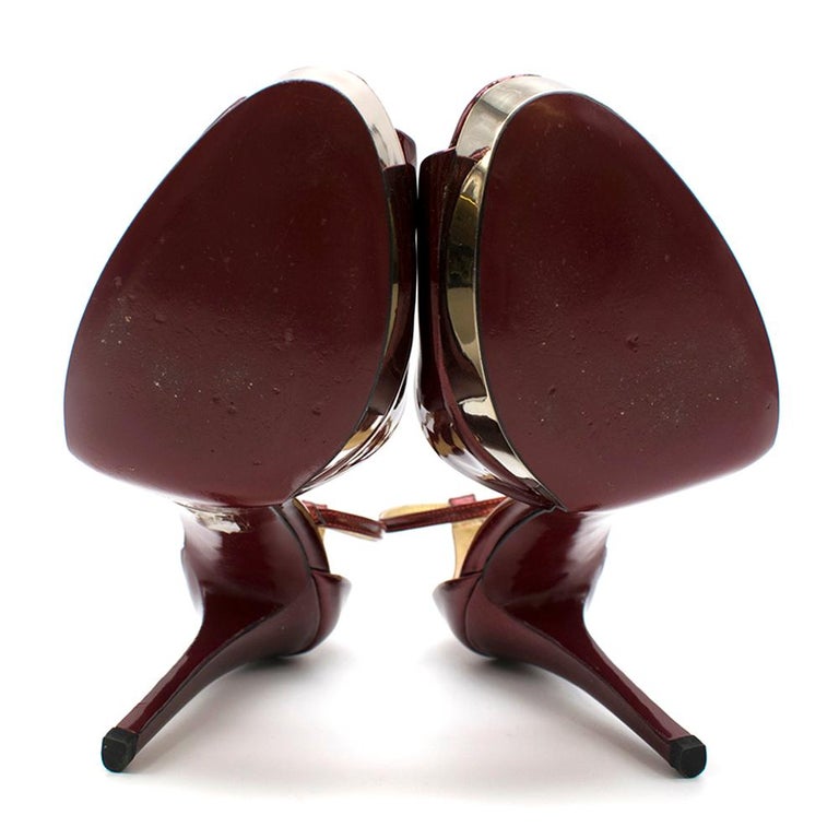 Gucci Metallic Red Platform Sandals 37 at 1stDibs