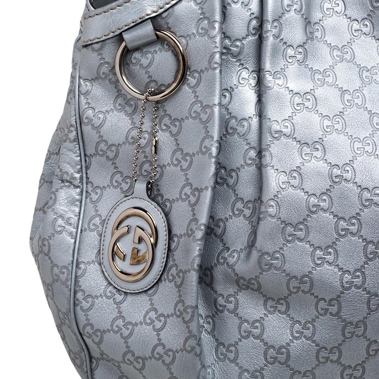 Gucci Metallic Silver Guccissima Leather Large Sukey Tote at 1stDibs ...