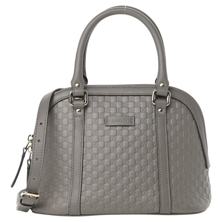 Gucci Microguccissima Leather Mini Dome Bag Grey For Sale at 1stDibs