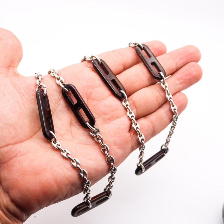 Gucci Milan Vintage Mariner Chain Sautoir in .925 Sterling with Ebony ...
