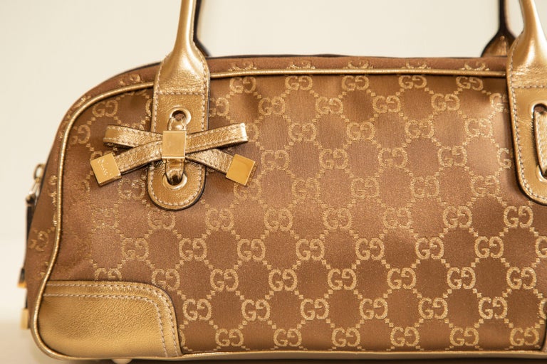 Gucci Mini Boston Gold Guccissima Canvas Shoulder Bag For Sale at 1stDibs