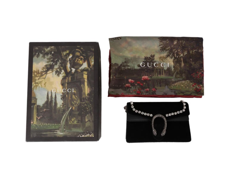 GUCCI MINI WOC DIONYSUS WITH CRYSTALS Black Velvet For Sale at 1stDibs