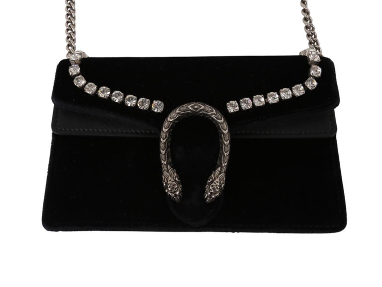 GUCCI MINI WOC DIONYSUS WITH CRYSTALS Black Velvet For Sale at 1stDibs
