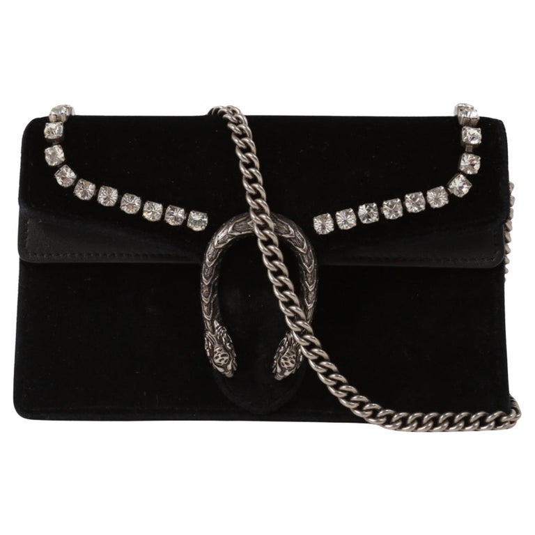GUCCI MINI WOC DIONYSUS WITH CRYSTALS Black Velvet For Sale at 1stDibs