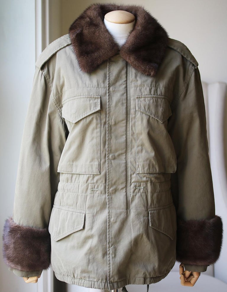 Gucci Mink Fur-Trim Cotton-Parka Jacket at 1stDibs