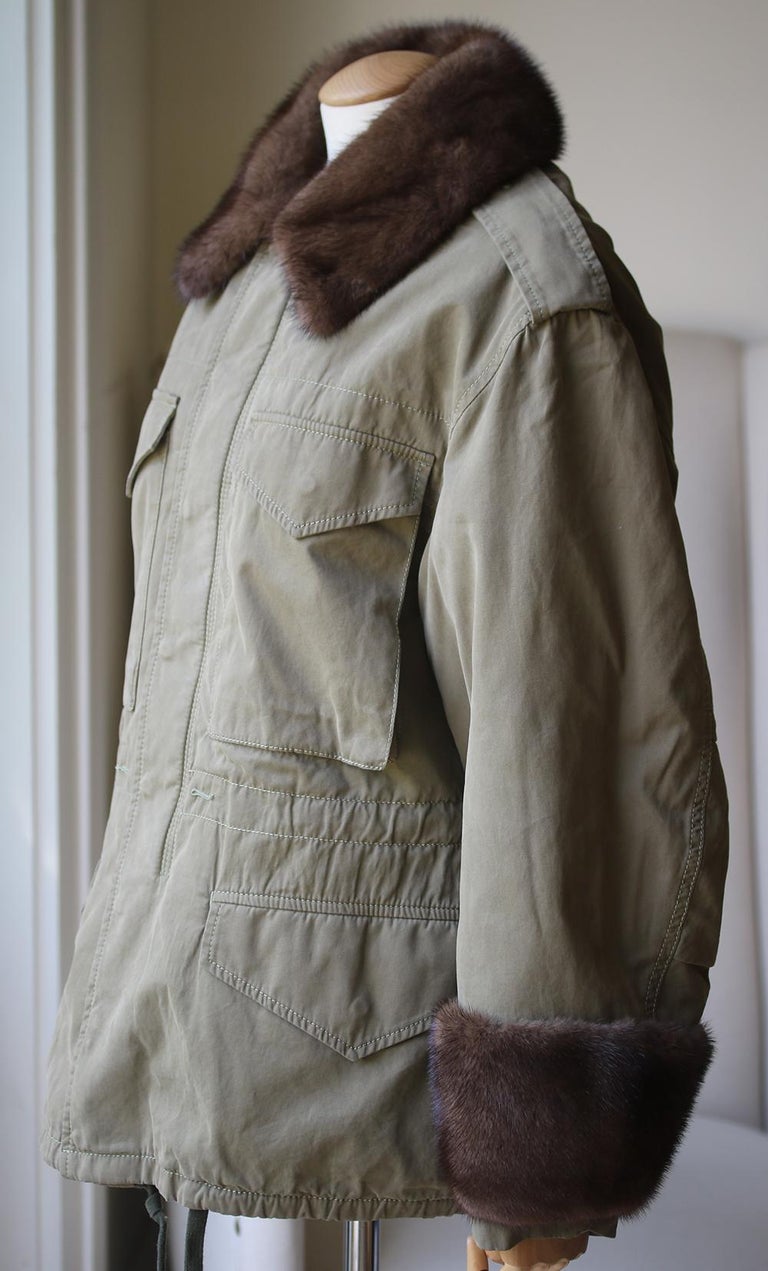 Gucci Mink Fur-Trim Cotton-Parka Jacket at 1stDibs