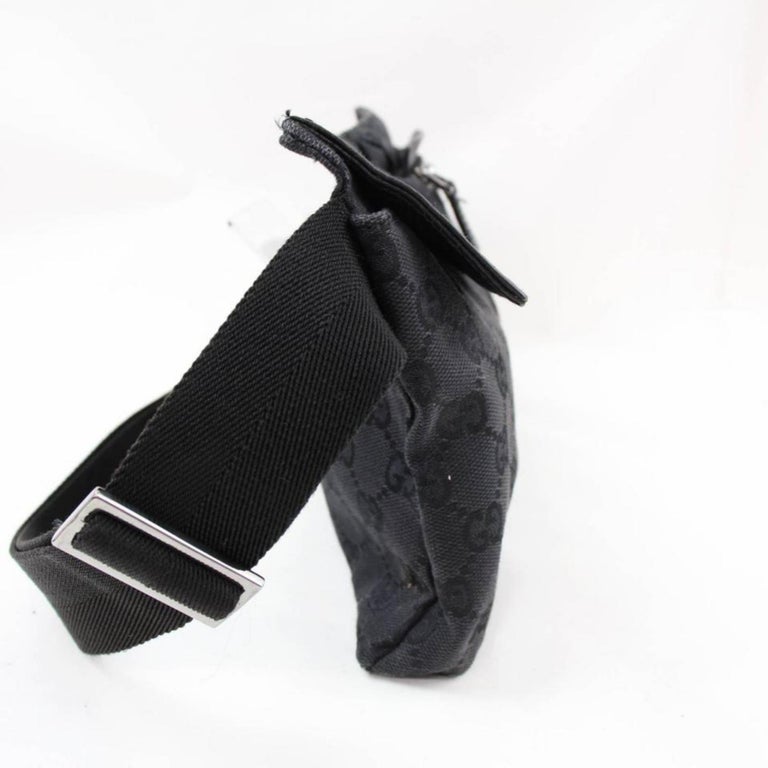 Gucci Monogram Gg Fanny Pack Waist Pouch 867135 Black Coated Canvas ...