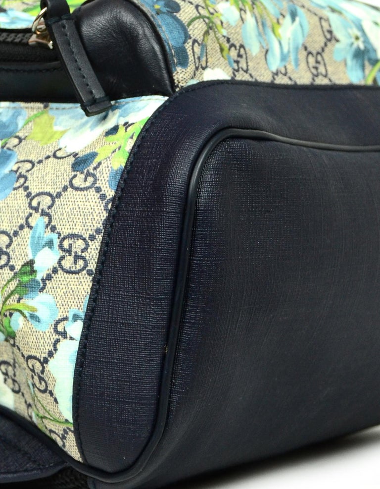 Gucci Monogram GG Supreme Medium Blue Blooms Backpack Bag For Sale at ...