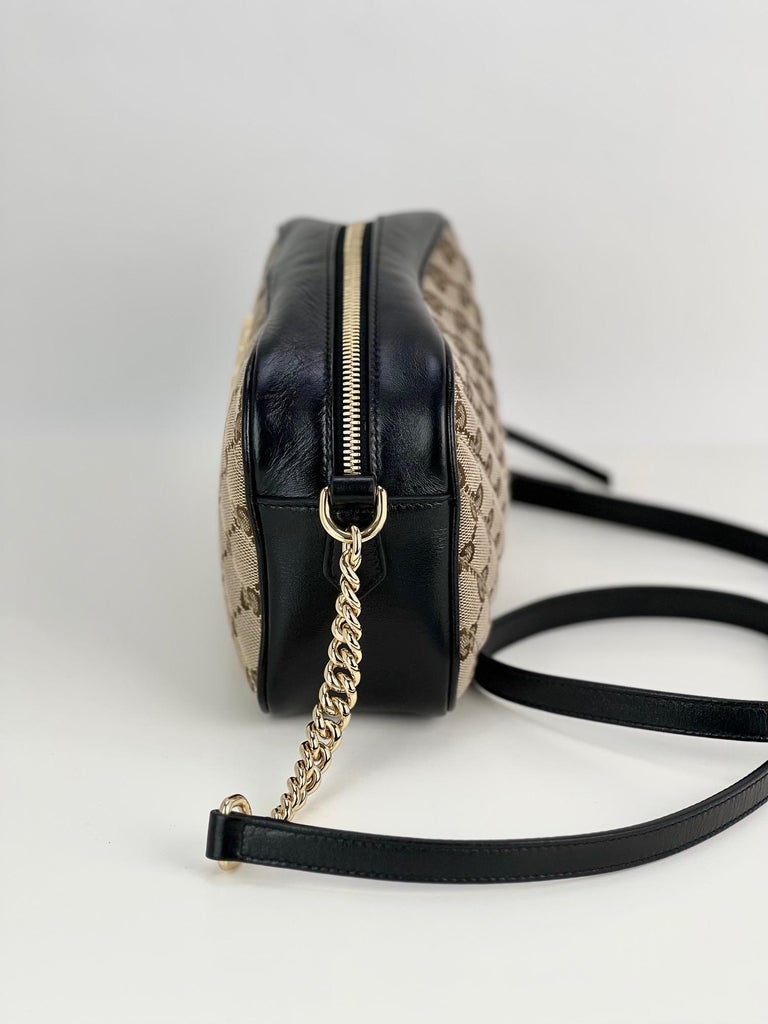 GUCCI Monogram Matelasse Diagonal Small GG Marmont Chain Shoulder Bag ...