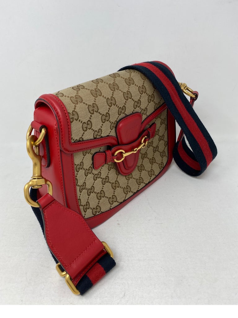 Gucci Monogram Red Leather Crossbody Bag at 1stDibs
