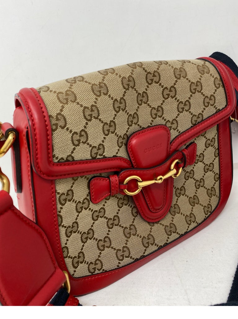 Gucci Monogram Red Leather Crossbody Bag at 1stDibs