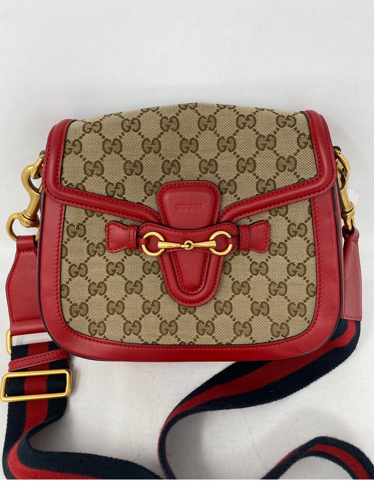 Gucci Monogram Red Leather Crossbody Bag at 1stDibs