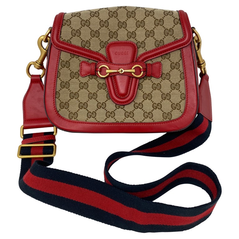 Gucci Monogram Red Leather Crossbody Bag at 1stDibs