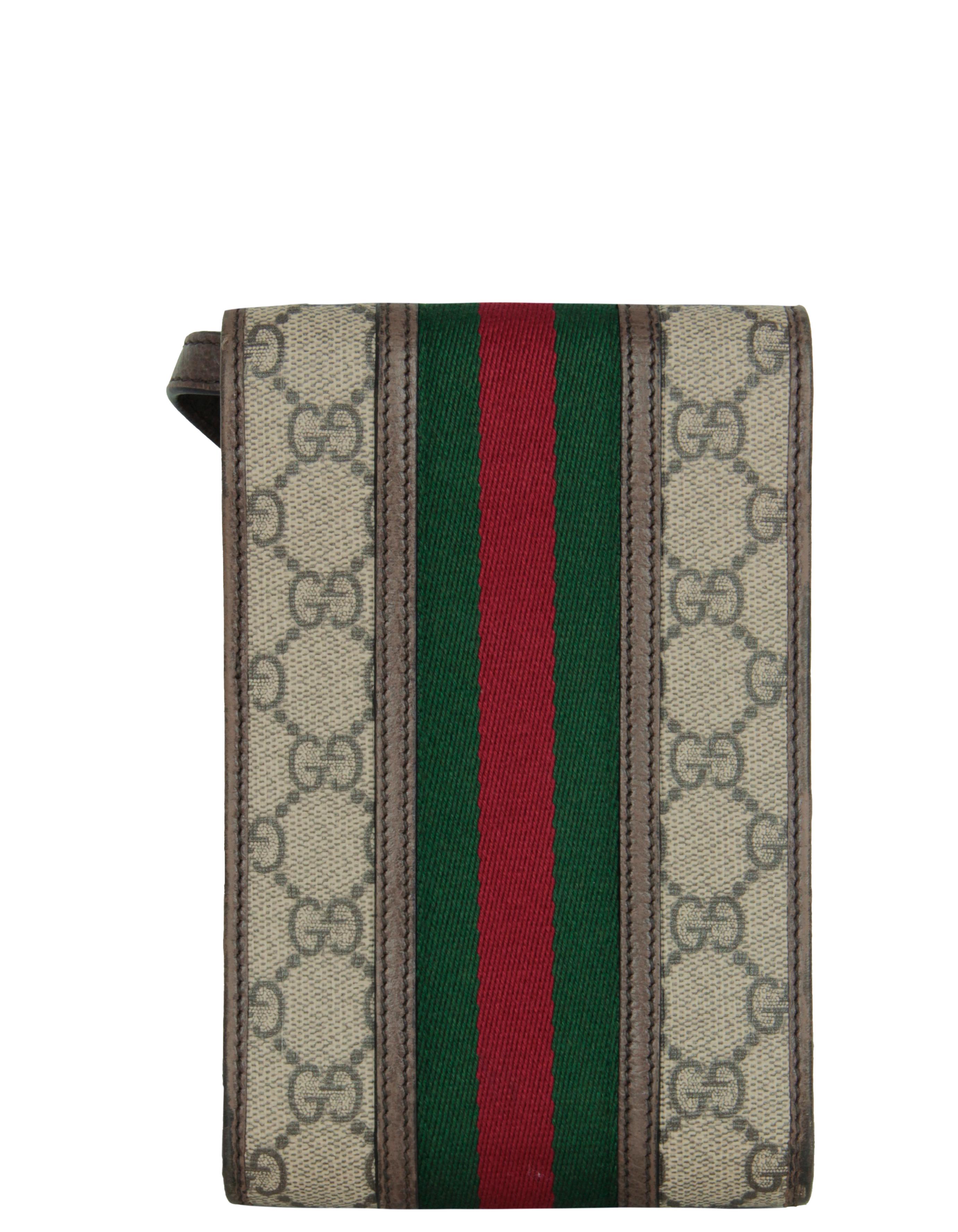 Gucci Monogram Supreme Ophidia GG Mini Phone/Crossbody Bag For Sale at 1stDibs