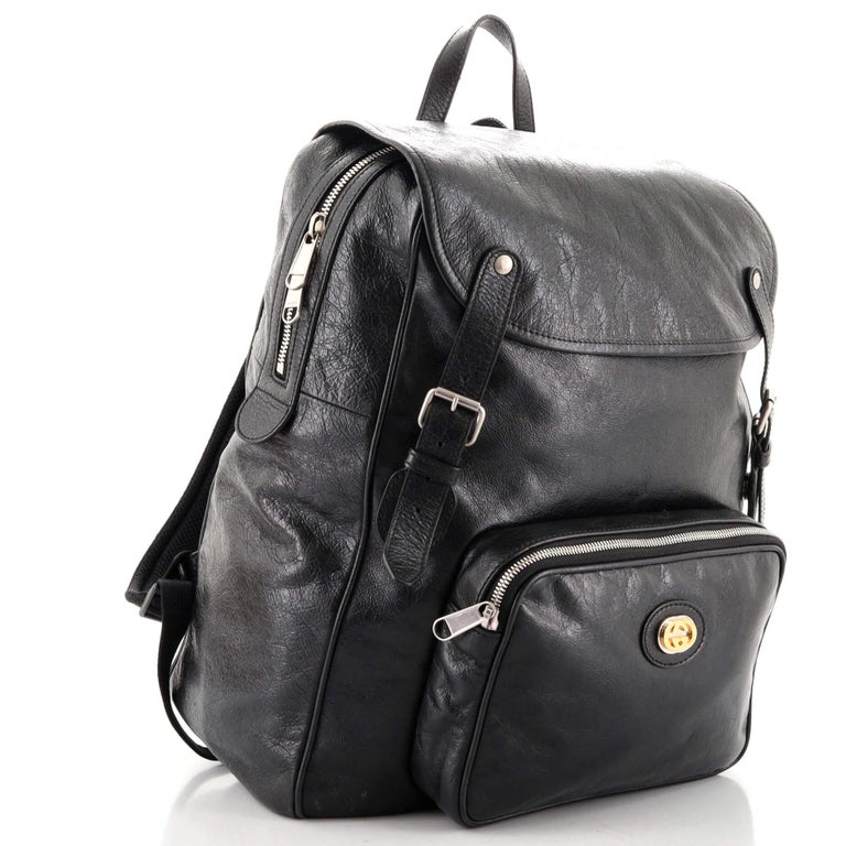 Gucci Morpheus Flap Backpack Glazed Leather Large For Sale at 1stDibs