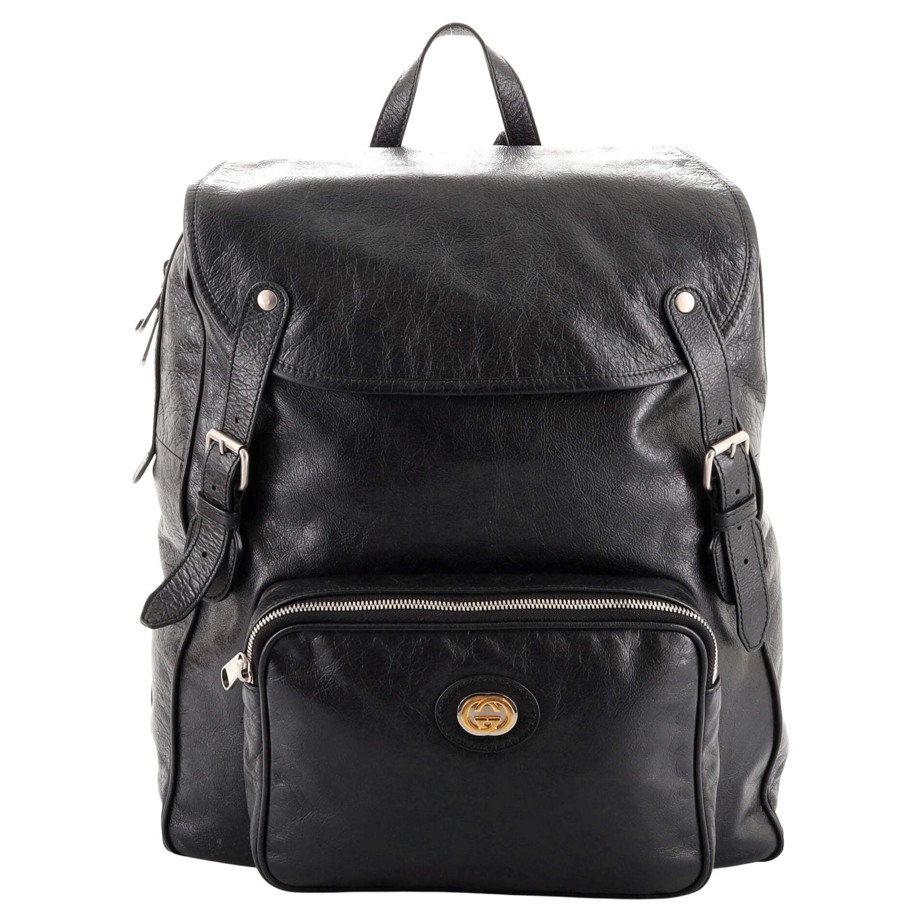 Gucci Morpheus Flap Backpack Glazed Leather Large For Sale at 1stDibs