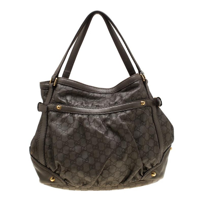 Gucci Moss Green Guccissima Leather Jockey Hobo For Sale at 1stDibs