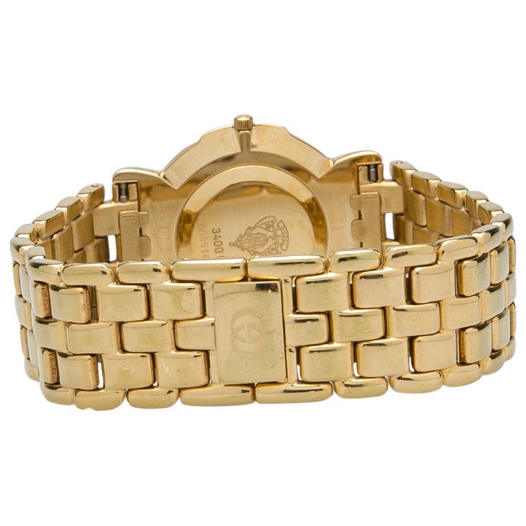 Gucci Mother of Pearl Gold Plated 3400M Men's Wristwatch 30 mm For Sale ...