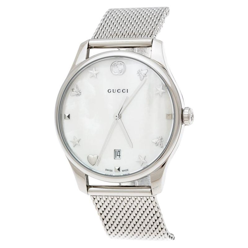 Gucci Mother of Pearl Stainless Steel G-Timeless 126.4 Women's ...