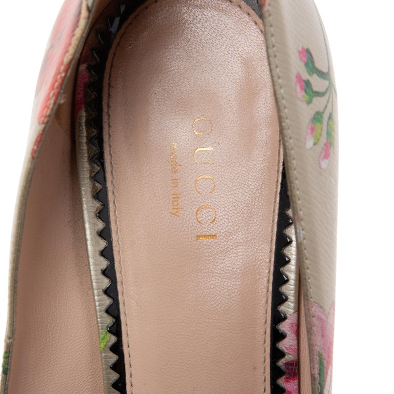 Gucci Multicolor Bloom Print Leather Pumps Size 39 at 1stDibs