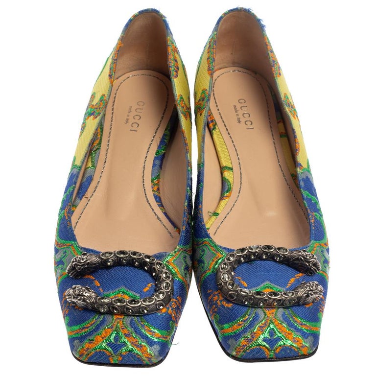 Gucci Multicolor Brocade Fabric Dionysus Ballet Flats Size 37.5 For ...