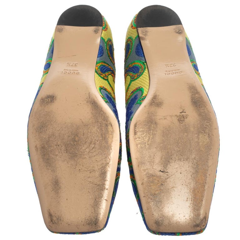 Gucci Multicolor Brocade Fabric Dionysus Ballet Flats Size 37.5 For ...