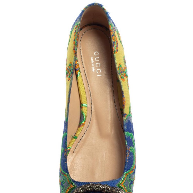 Gucci Multicolor Brocade Fabric Dionysus Ballet Flats Size 37.5 For ...