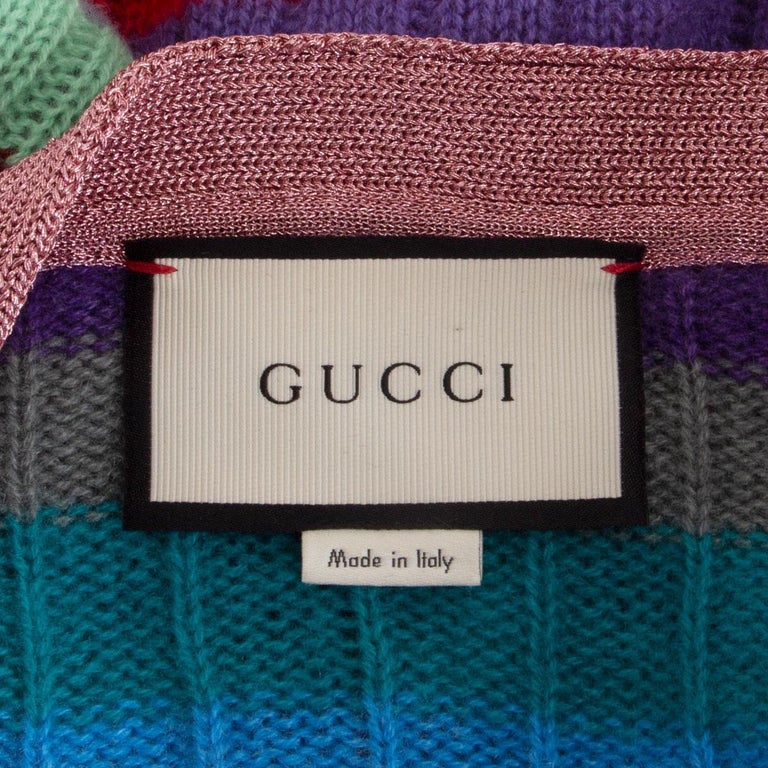 GUCCI multicolor cashmere and wool STRIPED Cardigan Sweater XS at ...