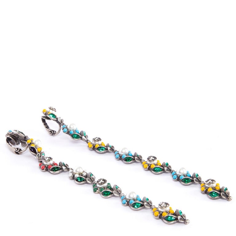 GUCCI multicolor DAISY Floral Drop Earrings at 1stDibs