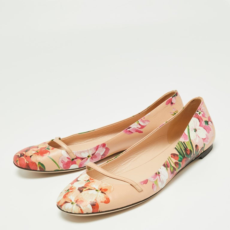 Gucci Multicolor Floral Print Leather Blooms Ballet Flats Size Size 40 ...