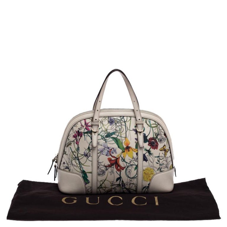 Gucci Multicolor Floral Print Leather Nice Satchel at 1stDibs