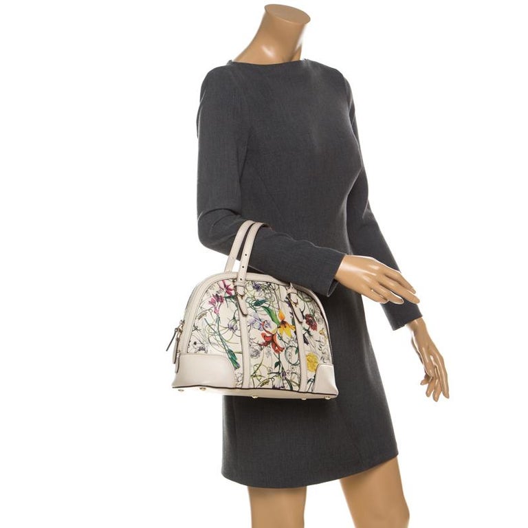 Gucci Multicolor Floral Print Leather Nice Satchel at 1stDibs