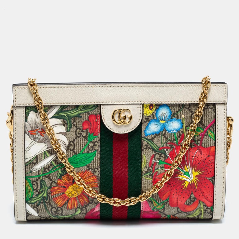 Gucci Multicolor Floral Supreme Canvas And Leather Small Ophidia ...