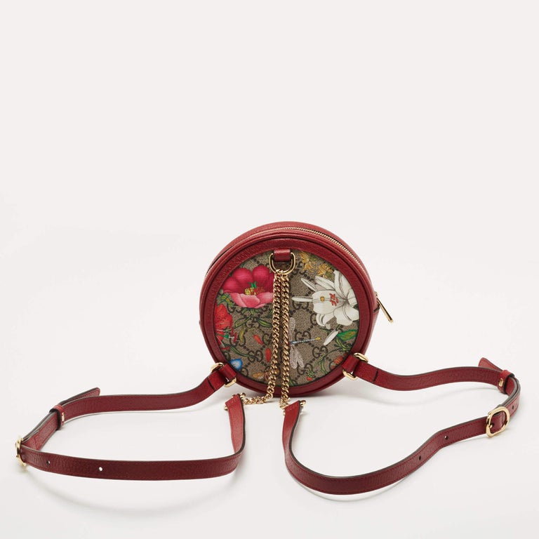 Gucci Multicolor GG Supreme Canvas and Leather Ophidia Round Flora Bag ...