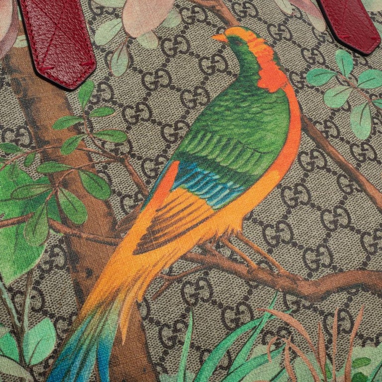 Gucci Multicolor GG Supreme Coated Canvas Tian Garden Tote at 1stDibs