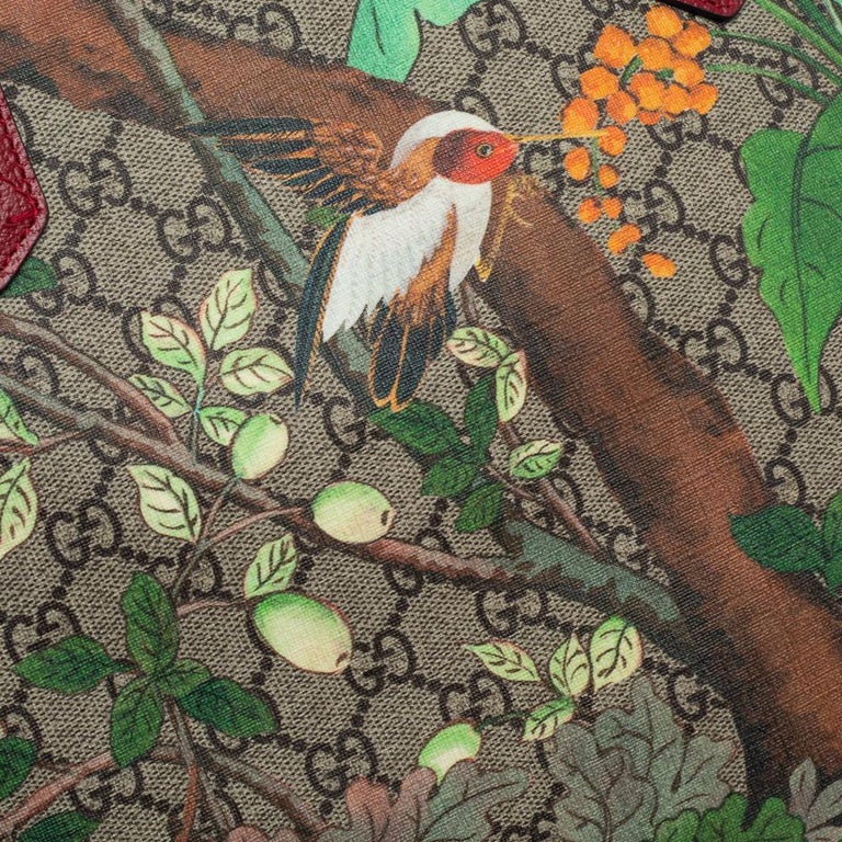 Gucci Multicolor GG Supreme Coated Canvas Tian Garden Tote at 1stDibs