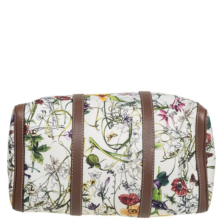 Gucci Multicolor Infinity Flora Print Canvas and Leather Medium Boston ...