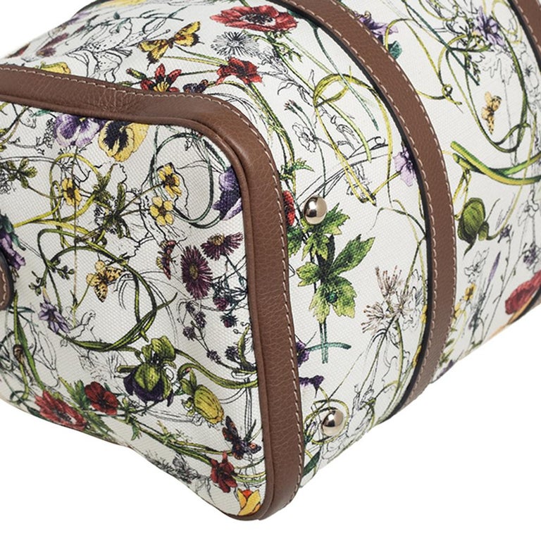 Gucci Multicolor Infinity Flora Print Canvas and Leather Medium Boston ...