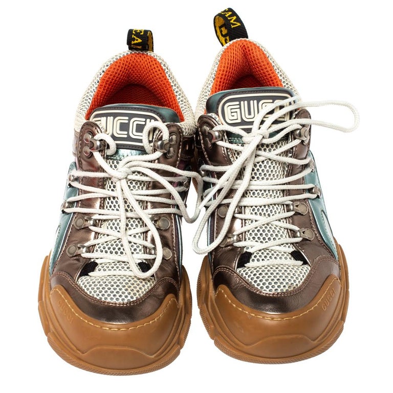 Gucci Multicolor Leather and Mesh Flashtrek Low-Top Sneakers Size 36 at ...