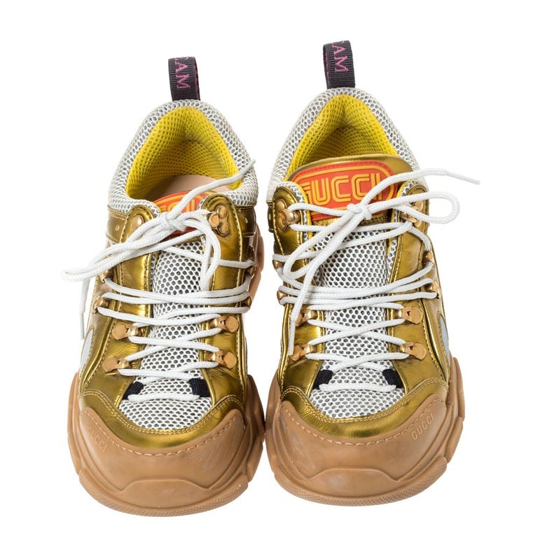 Gucci Multicolor Leather And Mesh Flashtrek Reflective Low Top Sneakers ...