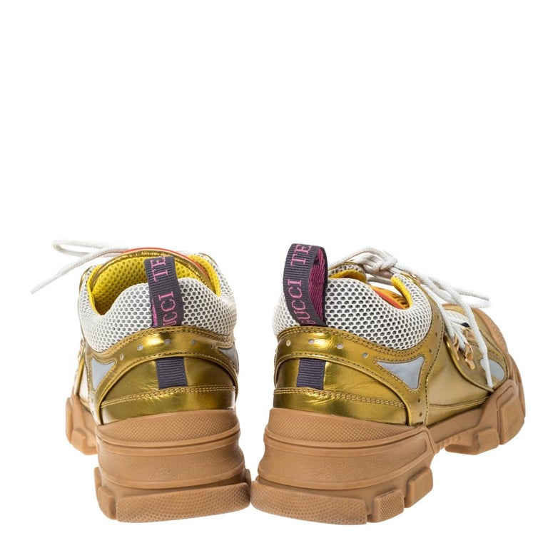 Gucci Multicolor Leather And Mesh Flashtrek Reflective Low Top Sneakers ...