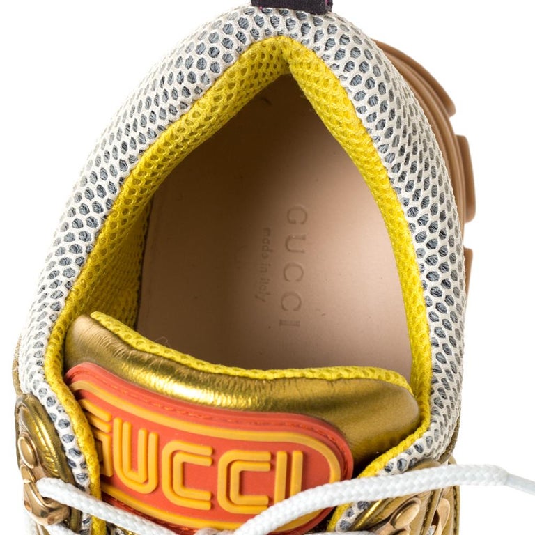 Gucci Multicolor Leather And Mesh Flashtrek Reflective Low Top Sneakers ...