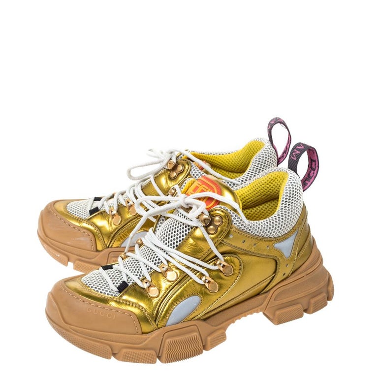 Gucci Multicolor Leather And Mesh Flashtrek Reflective Low Top Sneakers ...